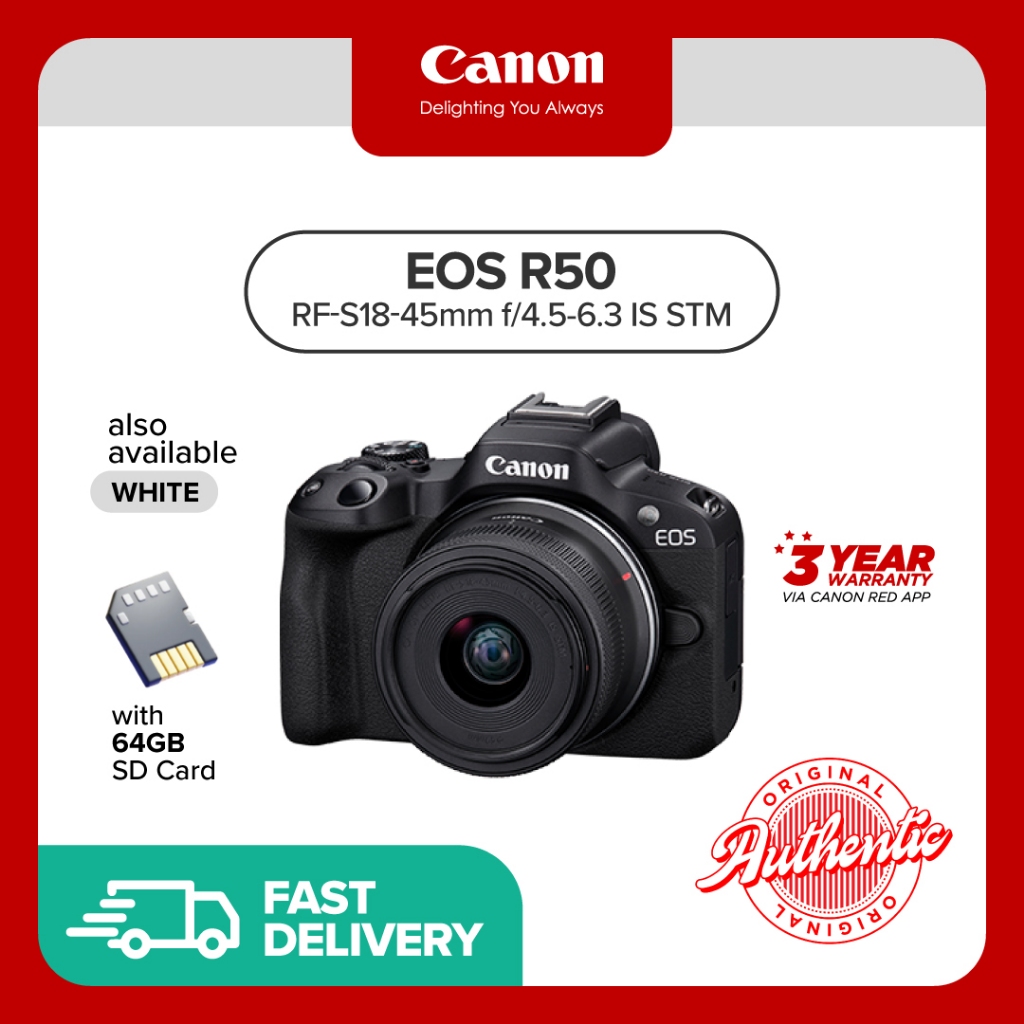 Canon Mirrorless Camera EOS R50 RF-S18-45mm 24.2 Megapixel-with Free ...