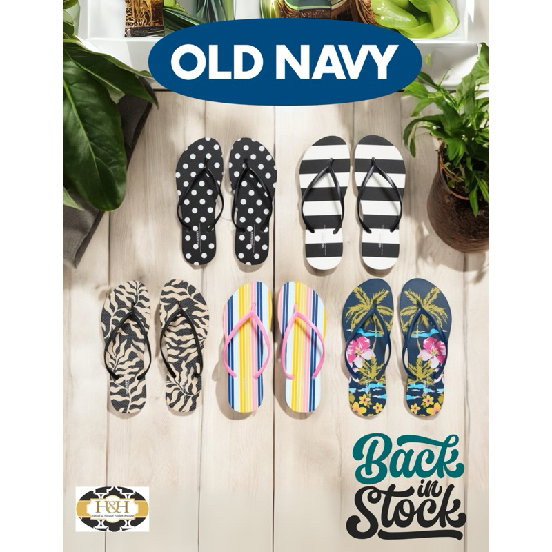 OLD NAVY WOMEN’S PRINTED FLIP FLOPS Collection - USA Authentic | Shopee ...