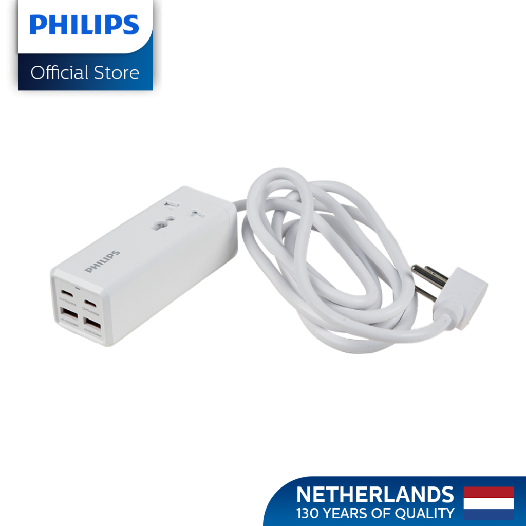 Philips PD 65W 2Meter with 2 USB-C and 2USB-A Universal Heavy Duty ...
