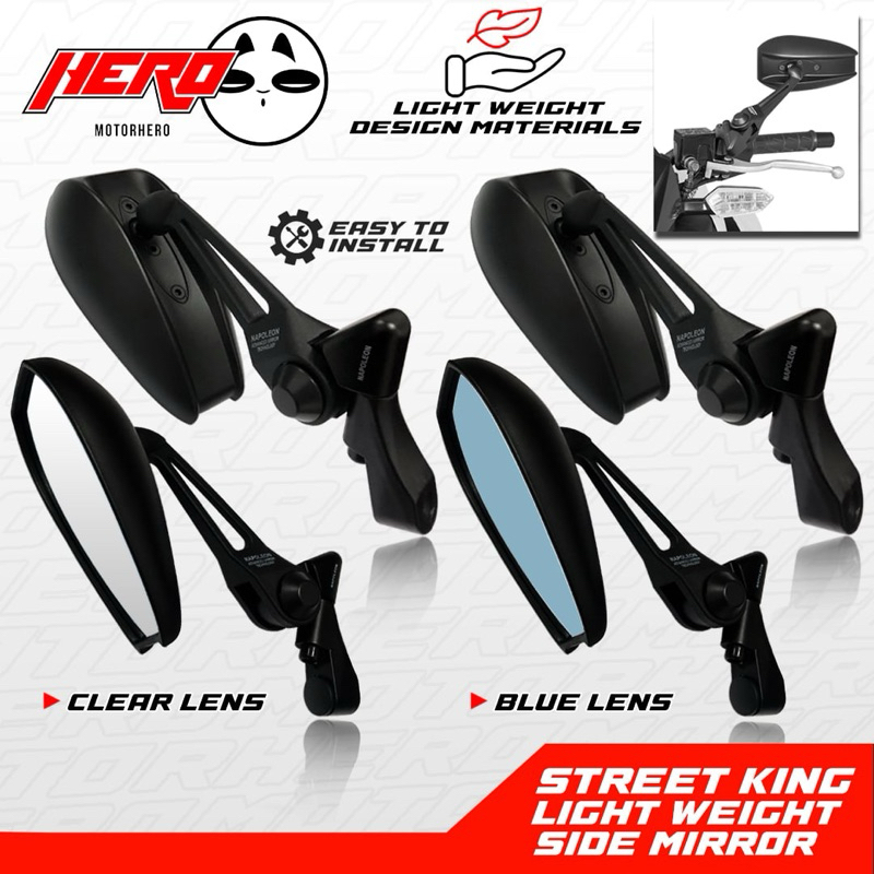 Street King Lite Side Mirror Polyamide And Alloy Bracket Adjustable HD ...