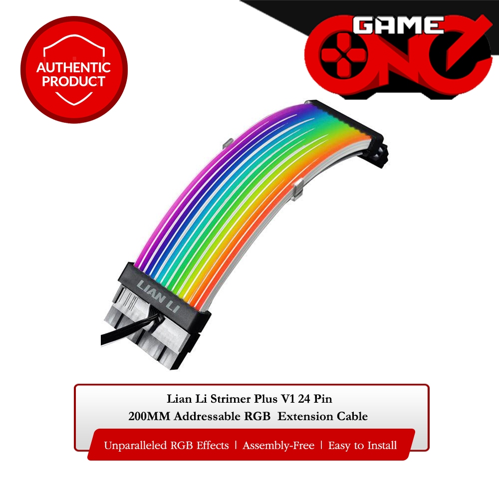 Lian Li Strimer Plus V1 24 Pin 200mm Addressable RGB Extension Cable ...