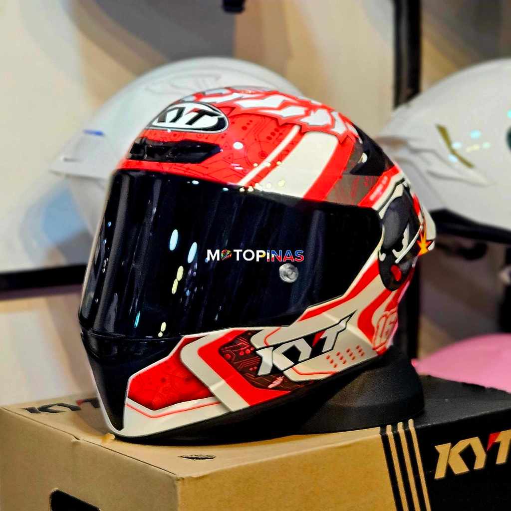 KYT TT-Course Super Mario Fullface Helmet Single Visor and Iridium Lens ...