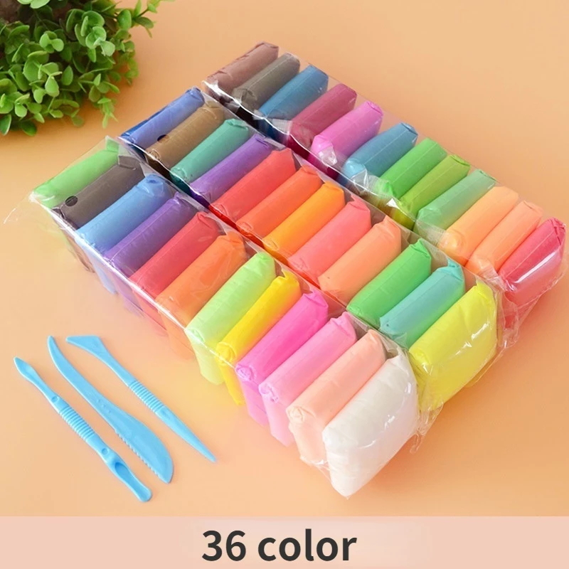 36 Colors Ultra Lightweight Air-Drying Modeling Clay Plasticine Set ...