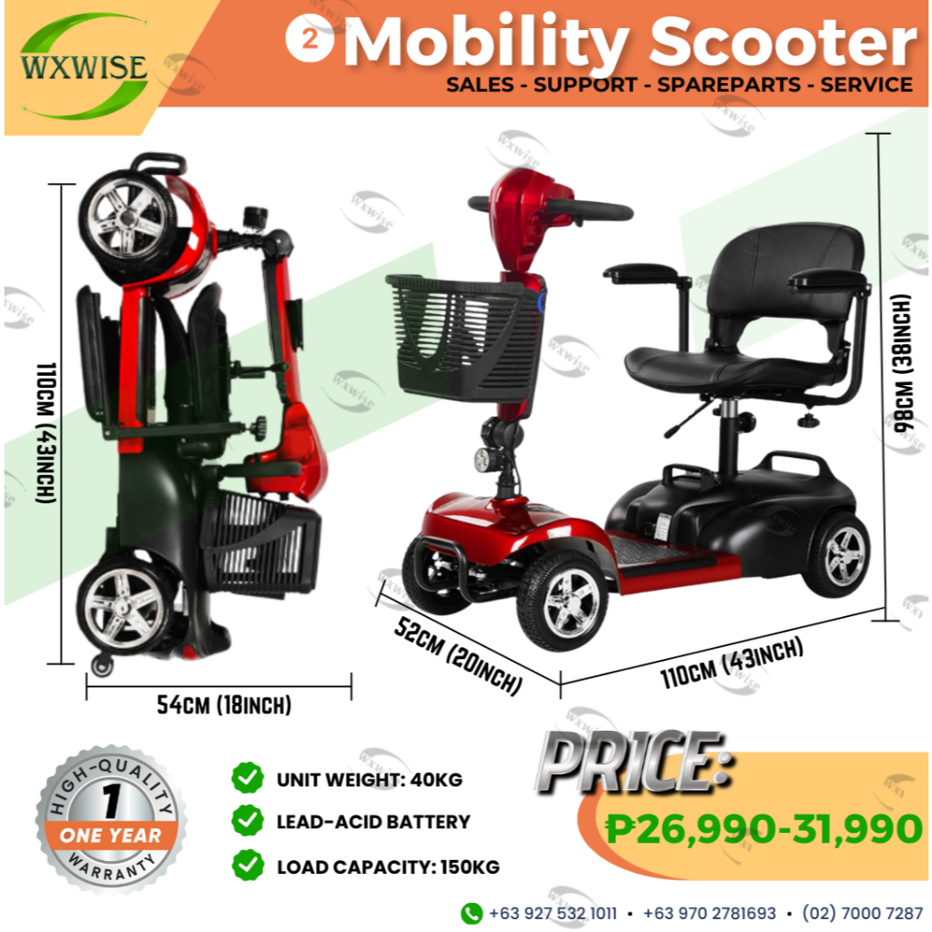 wxwise electric mobility scooter elder rechargeable automatic operate ...