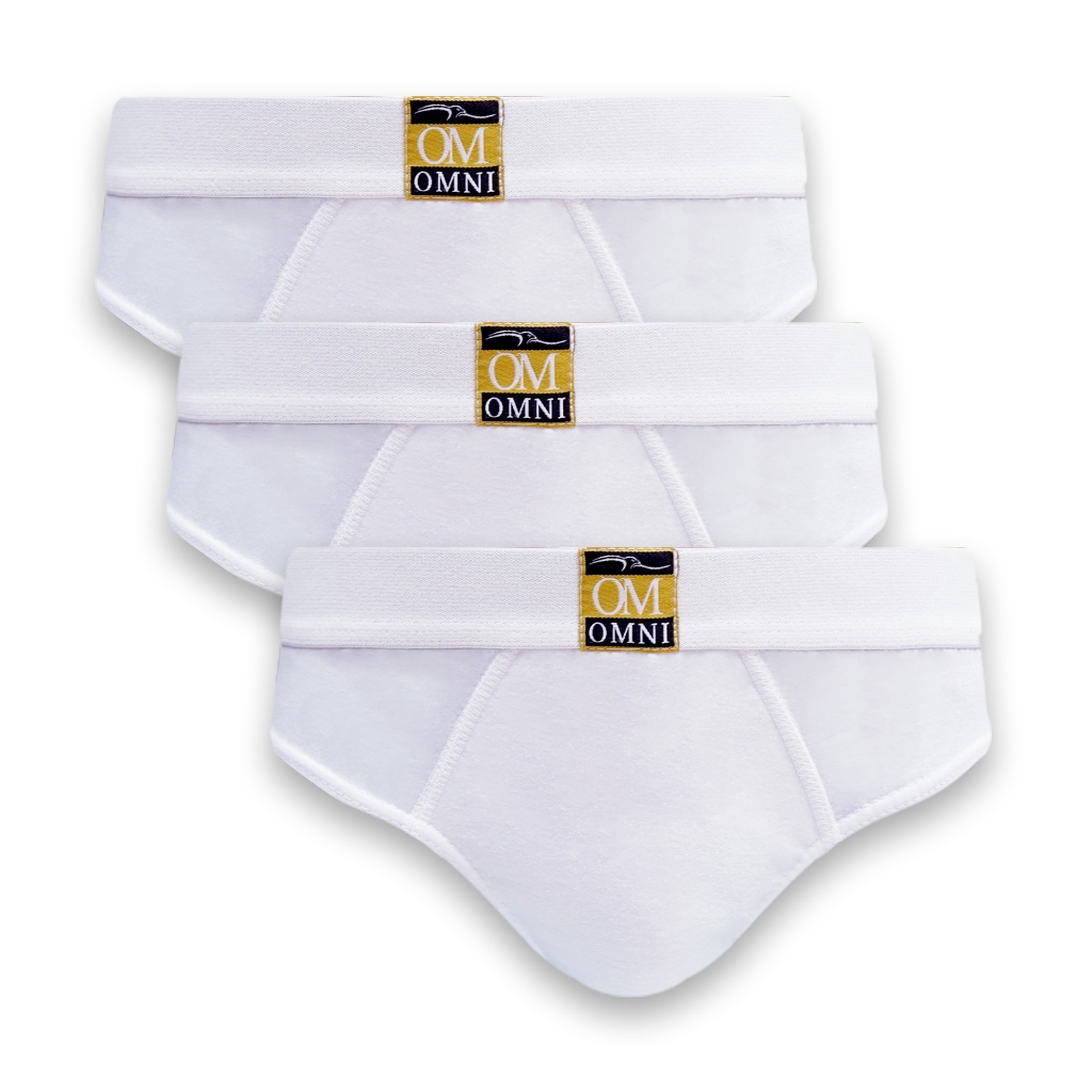 OMNI By SO-EN Men's 3in1 All White Collection Cotton Bikini Outside ...