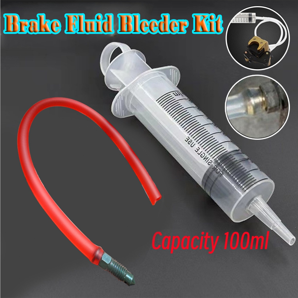Hydraulic Brake & Clutch Fluid Bleeder Kit 100ML Syringe,Hose for ...