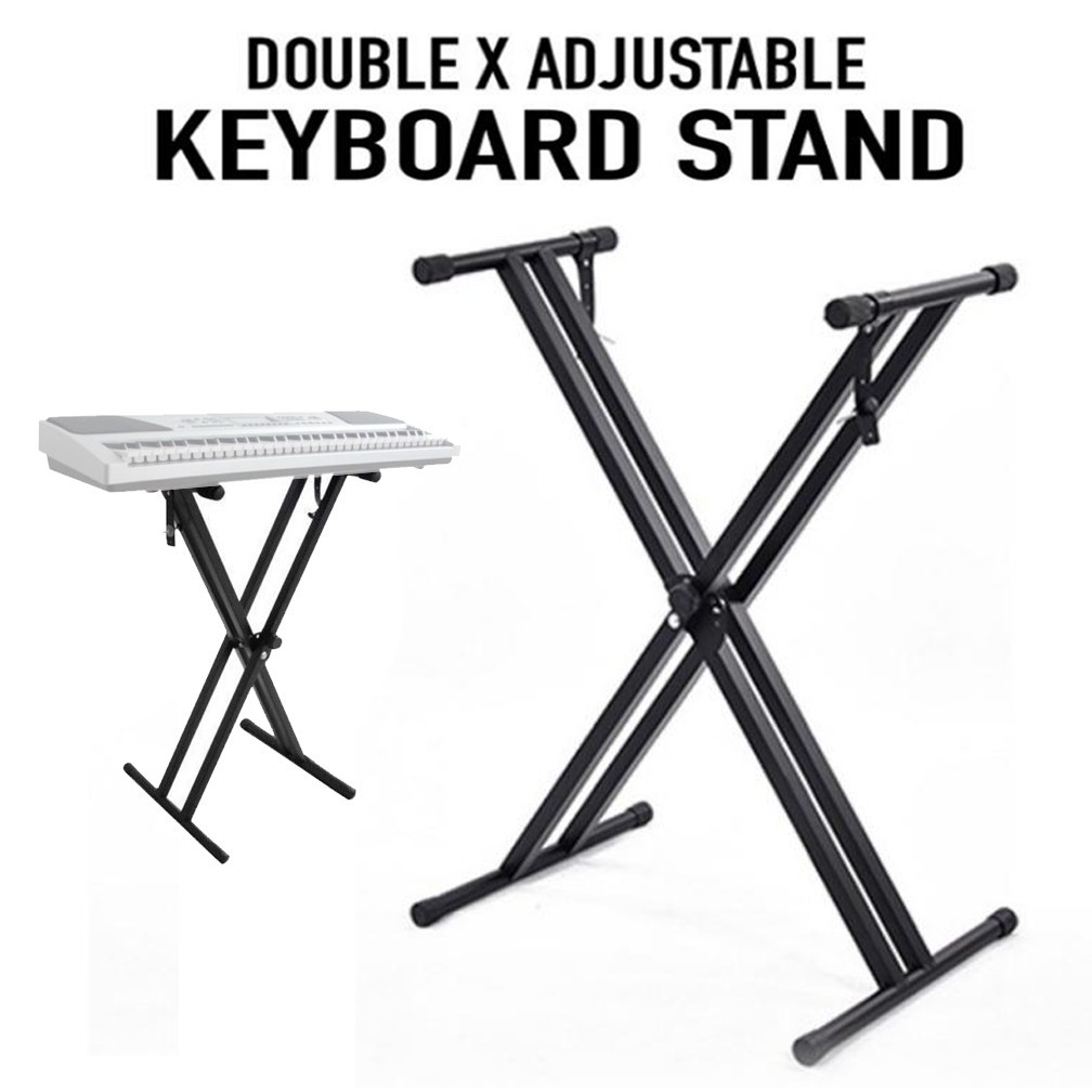 Keyboard Stands and Piano Stool Upgrade Heavy Duty Double-X Keyboard ...
