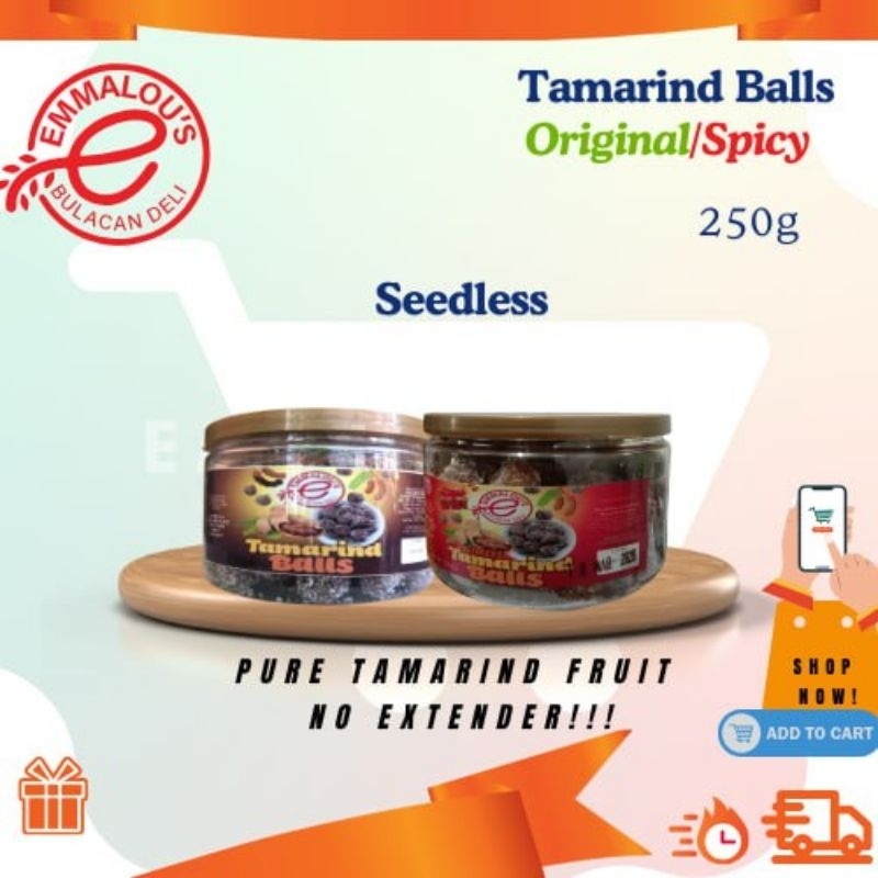 Emmalou's Bulacan Deli SEEDLESS Tamarind Balls 250 grams Regular/Spicy ...
