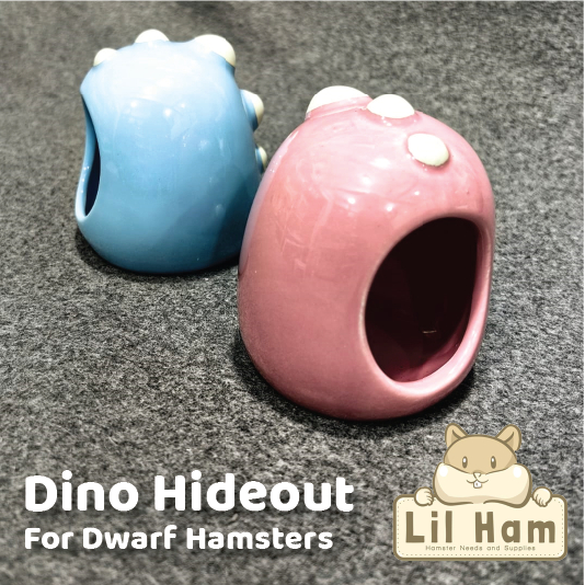 Small Ceramic Hamster Hideout for Dwarf Hamsters Dino design Pink ...