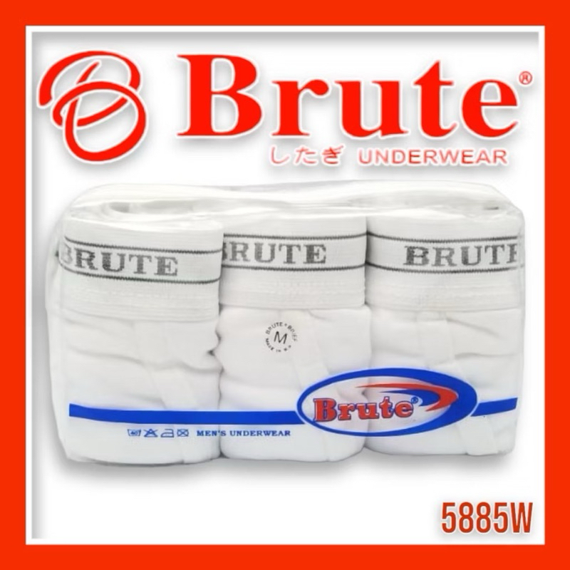 Original Brute Men's Brief White 3 in 1 | Shopee Philippines
