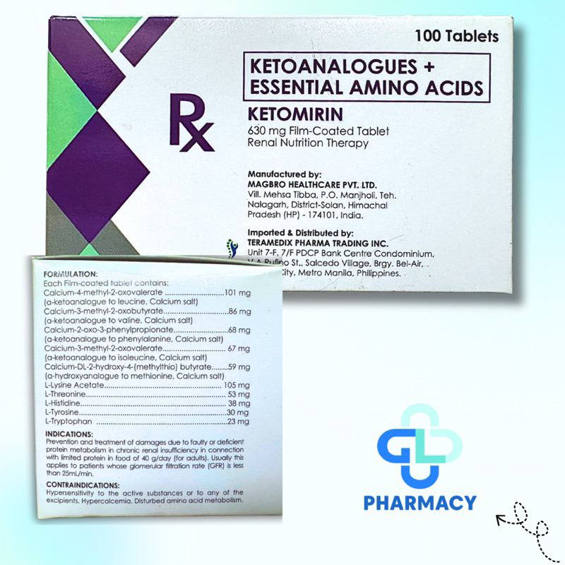 KETOMIRIN Ketoanalogues + Essential Amino Acids | Shopee Philippines