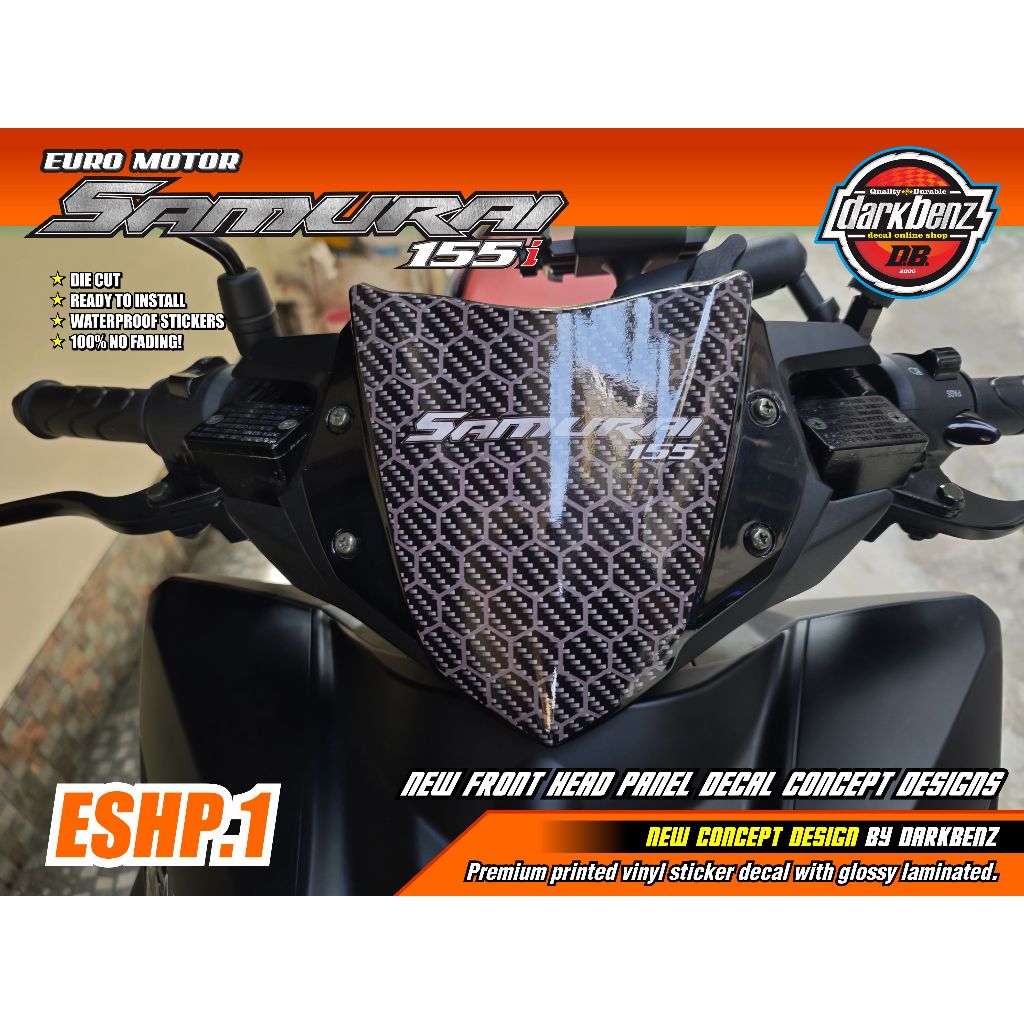 Euro Motor Samurai 155i New Head Panel Concept Quality Printed Sticker ...