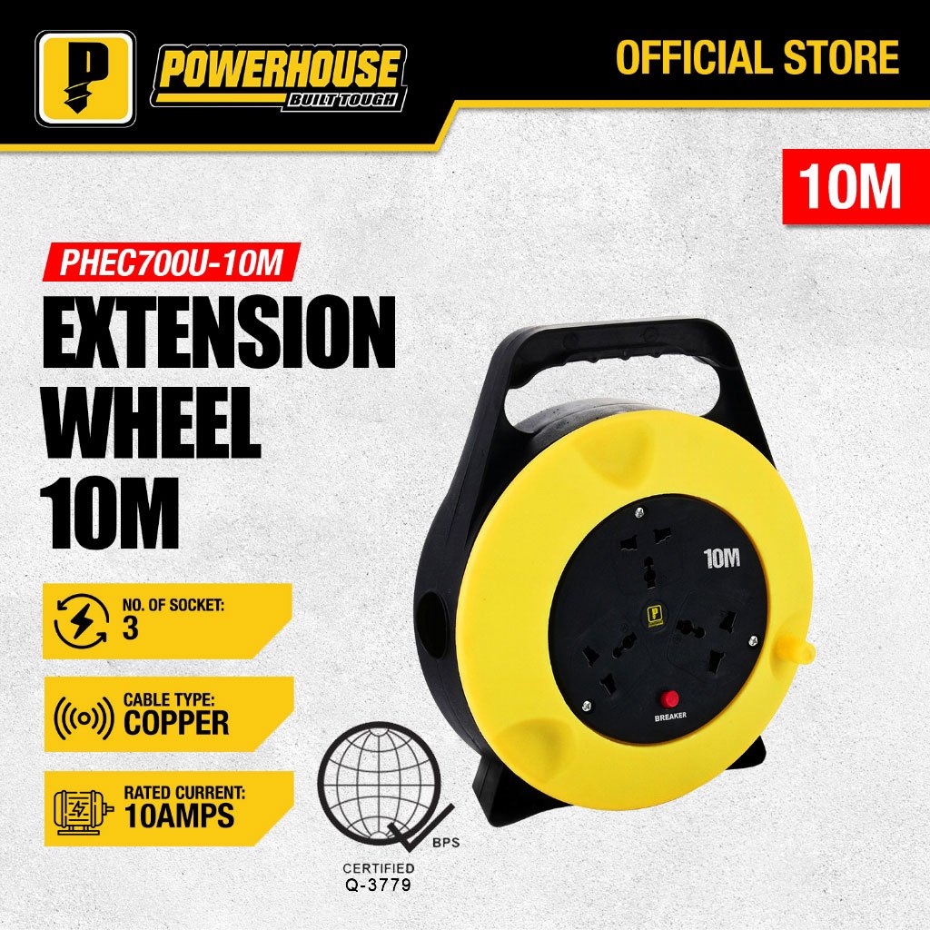 Powerhouse Electric Heavy Duty Extension Wheel 10A 10M 13A 30M | Shopee Philippines