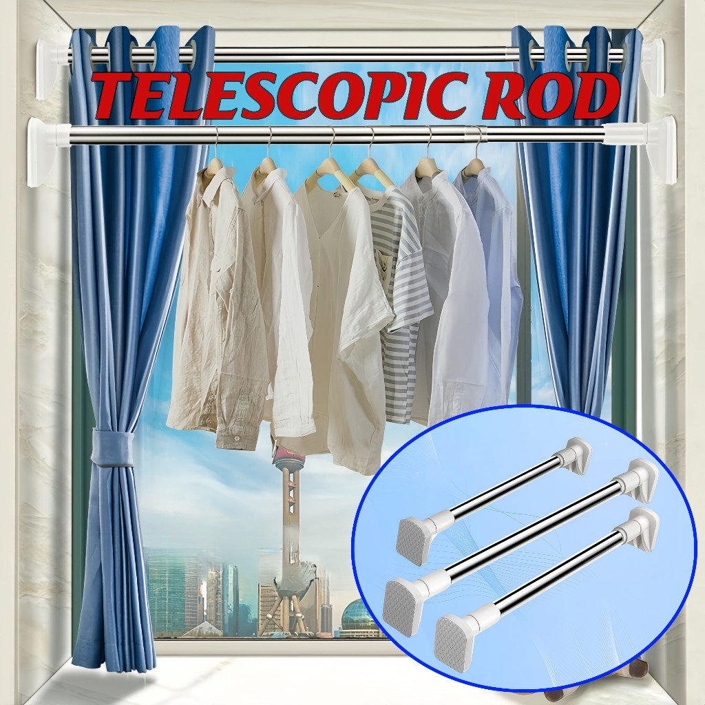 Stainless Steel Extendable Rod Adjustable Curtain Rod Extendable No ...