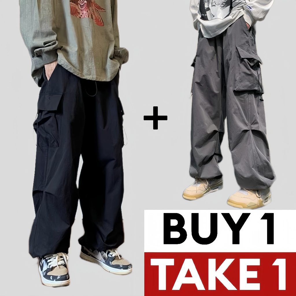 【BUY 1 TAKE 1】Cargo Pants For Men Oversized baggy Straight casual ...