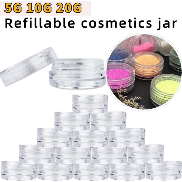 【5G 10G 20G】Transparent Acrylic Small Round Cosmetic Container Cream ...