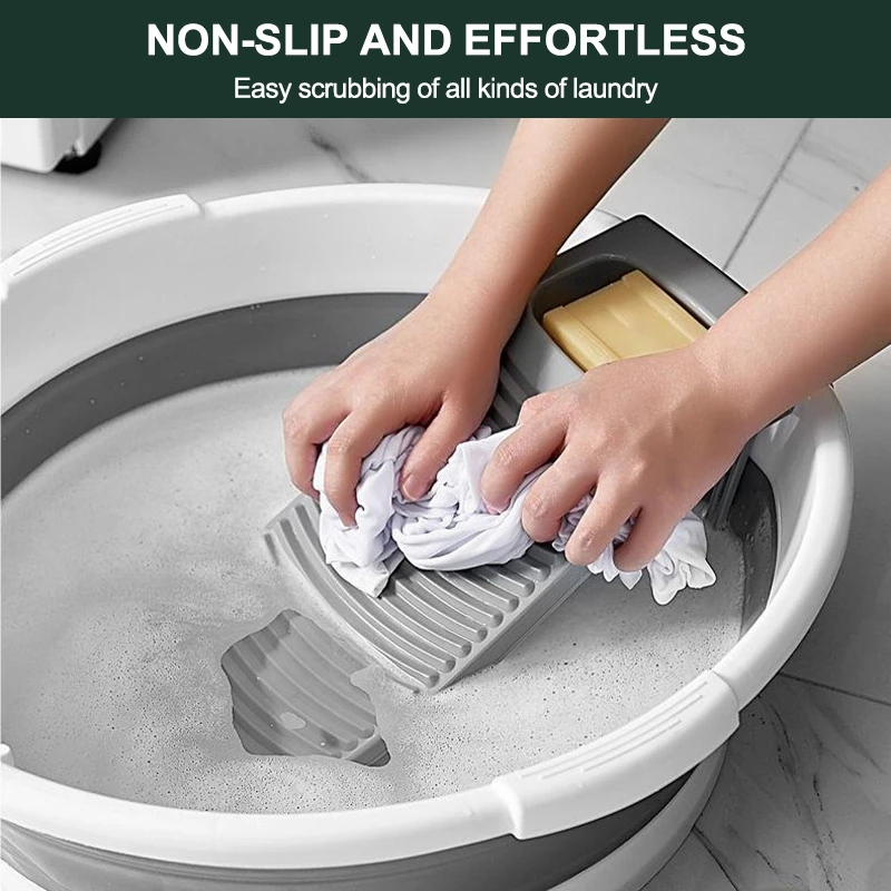 Plastic folding laundry tub with washboard Multi-Purpose Folding Wash ...