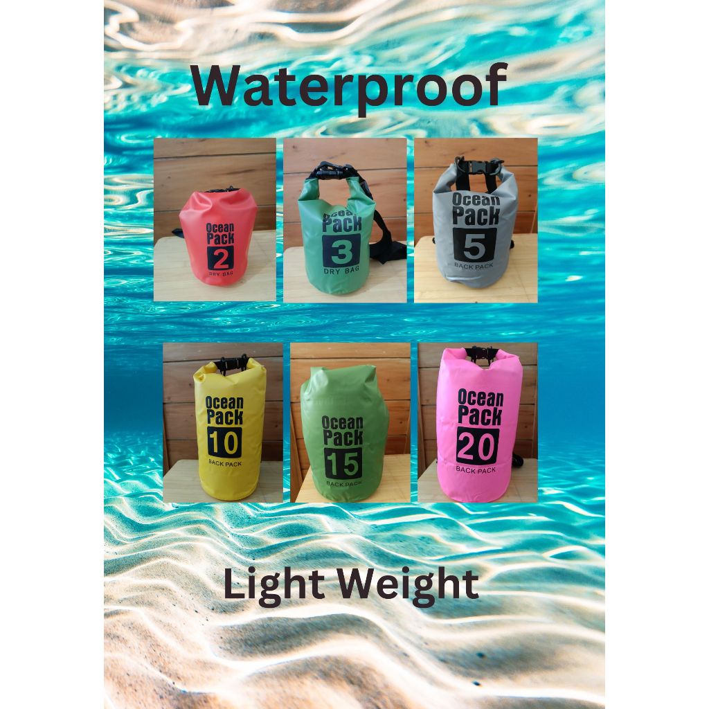 Ocean Pack Dry Bag Waterproof – 2L/5L/10L/15L/20L Bag Pangulan Pang ...