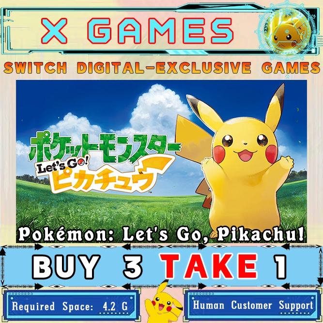 Pokémon: Let's Go, Pikachu! Nintendo Switch Digital Game （BUY 3 TAKE 1 ...
