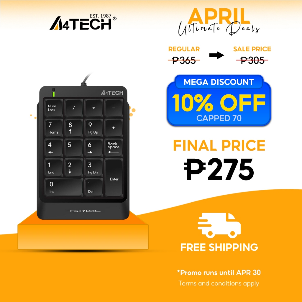 A4Tech FK-13P Wired USB Numeric Keypad | Shopee Philippines