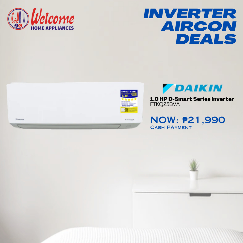 Daikin 1.0HP Wall Mounted Split Type D-Smart Series Inverter FTKQ25BVA ...