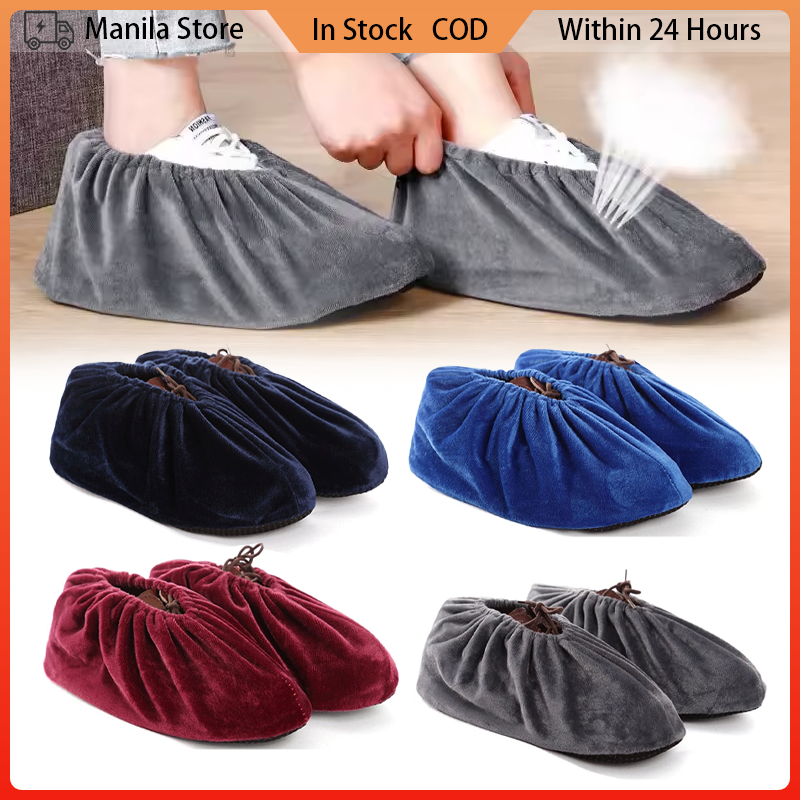 Reusable Non Slip Shoe Covers Soft Flannel Shoes Covers Washable Shoe ...