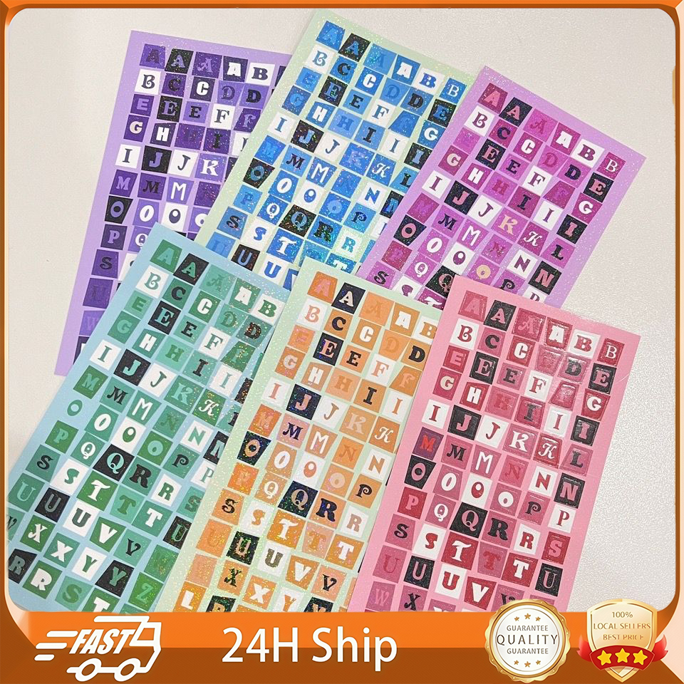 Square Gradient Alphabet Stickers-Pre-Cut DIY Scrapbook Kpop Journal ...