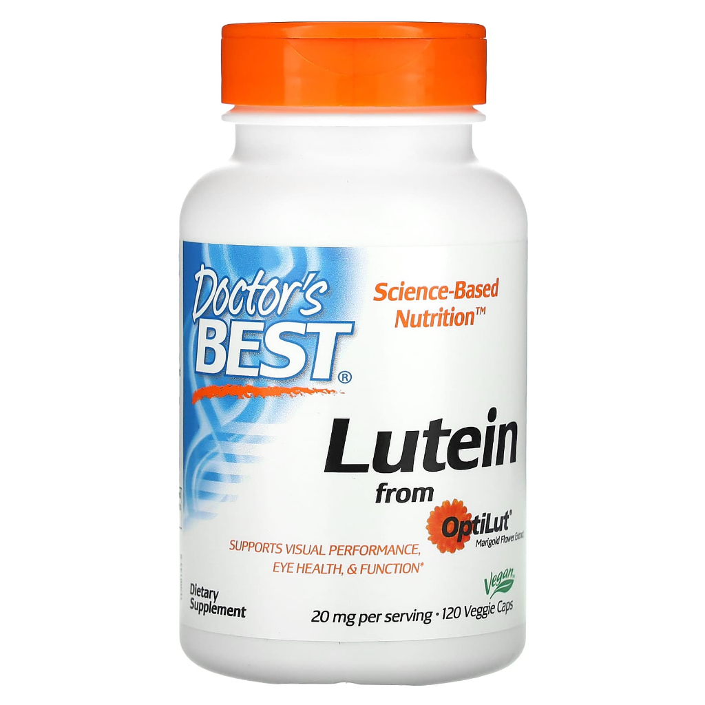Doctor's Best, Lutein from OptiLut, 20 mg, 120 Veggie Caps (10 mg per ...
