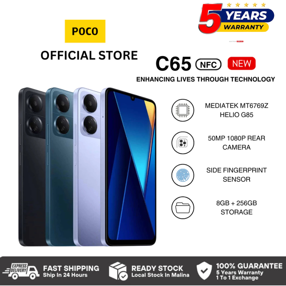 POCO C65 SMART PHONE 8GB+256GB 50MP AI TRIPLE CAMERA SMOOTH 6.74" 90HZ DISPLAY MASSIVE GLOBAL ...