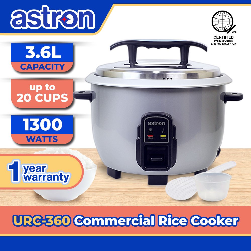 Astron URC 360 3.6L Commercial Rice Cooker | Up to 20 cups | Keep warm ...