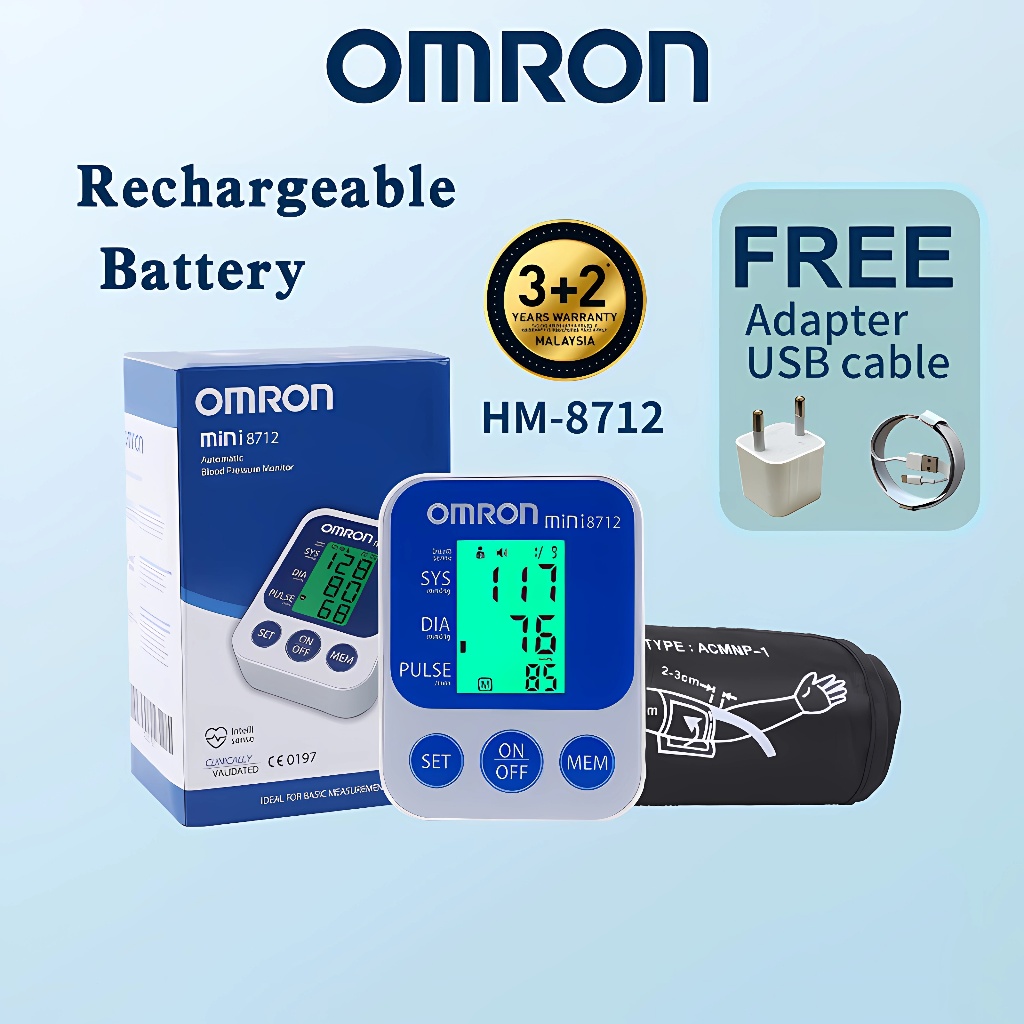 OMRON Rechargeable Digital Blood Pressure Monitor Electronic ...