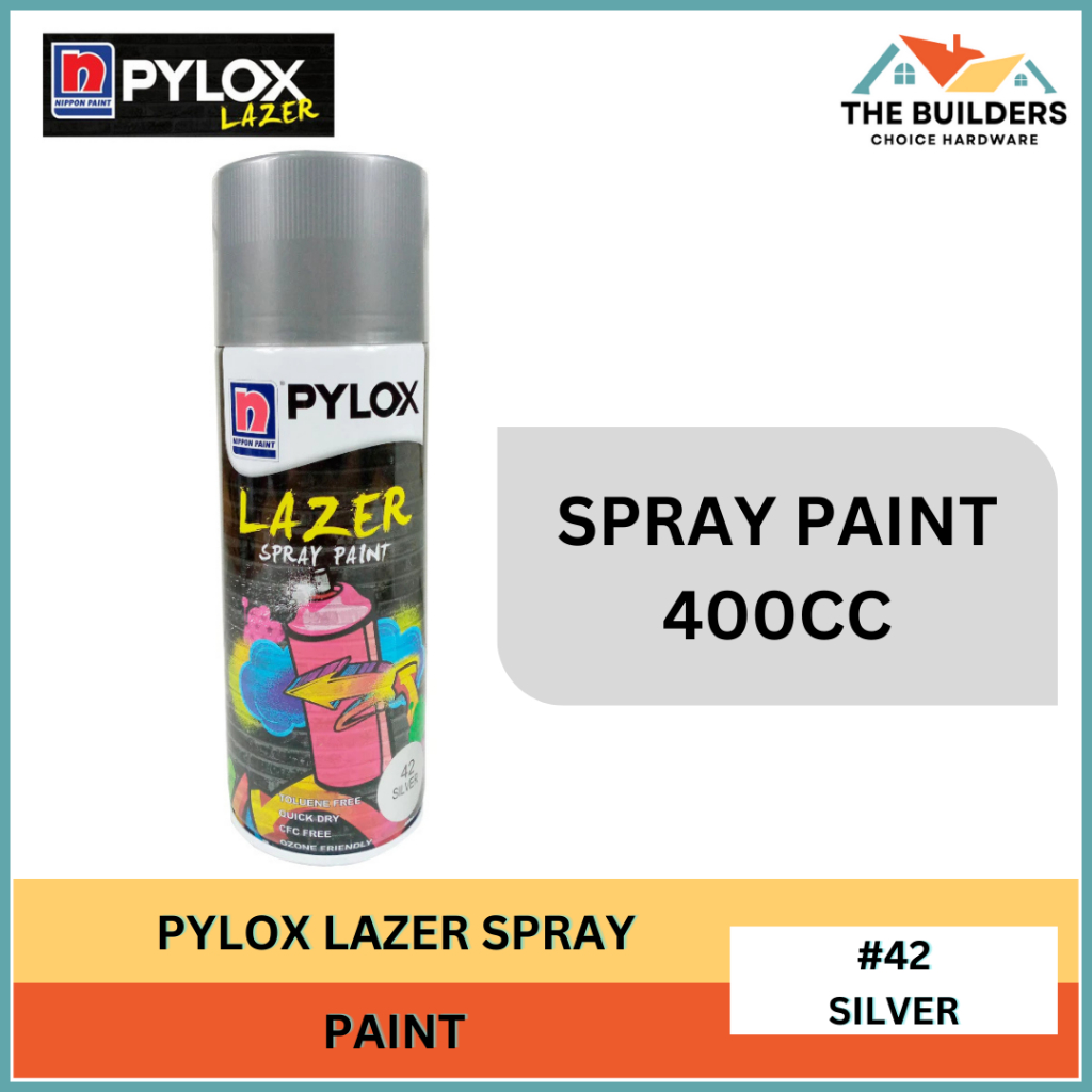 PYLOX #42 SILVER ORIGINAL LAZER SPRAY PAINT 400CC | Shopee Philippines