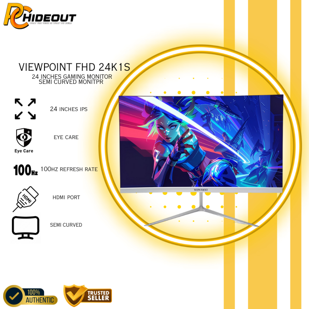 VIEWPOINT FHD 24K1S 24 inches SEMI-CURVED GAMING MONITOR | Shopee ...