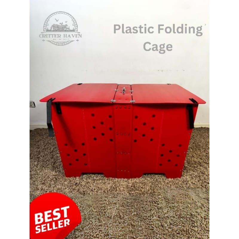 Plastic Folding Cage Red/ kulungan ng manok / cock cage / game fowl ...