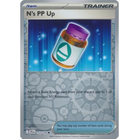 N's PP up reverse holo journey together pokemon trading card games ...