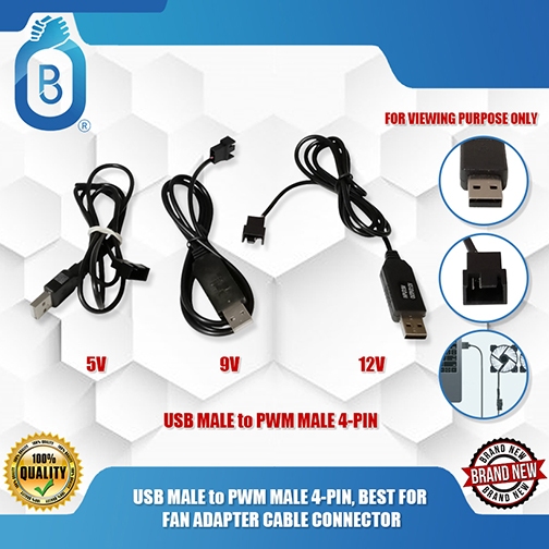 USB MALE to PWM MALE 4-PIN, BEST FOR FAN ADAPTER CABLE CONNECTOR ...