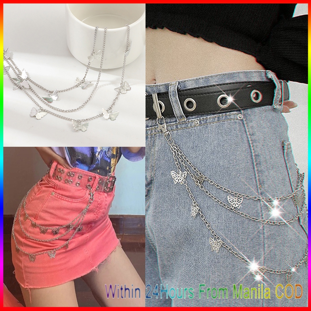 Punk Street Belt Butterfly Waist Chain Pants Chain Multi-layer Hip Hop ...