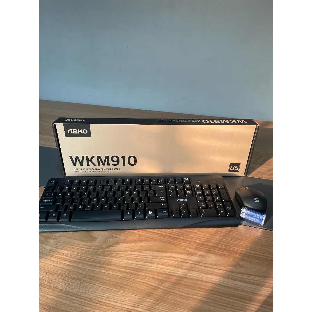 ABKO WKM910 WIRELESS KEYBOARD AND MOUSE COMBO WITH BATTERY | Shopee ...