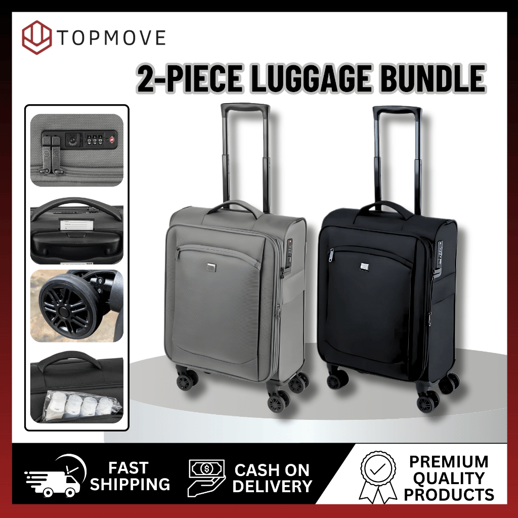 TOPMOVE® Travel Luggage Set – 2pcs Lightweight with Divider Straps ...