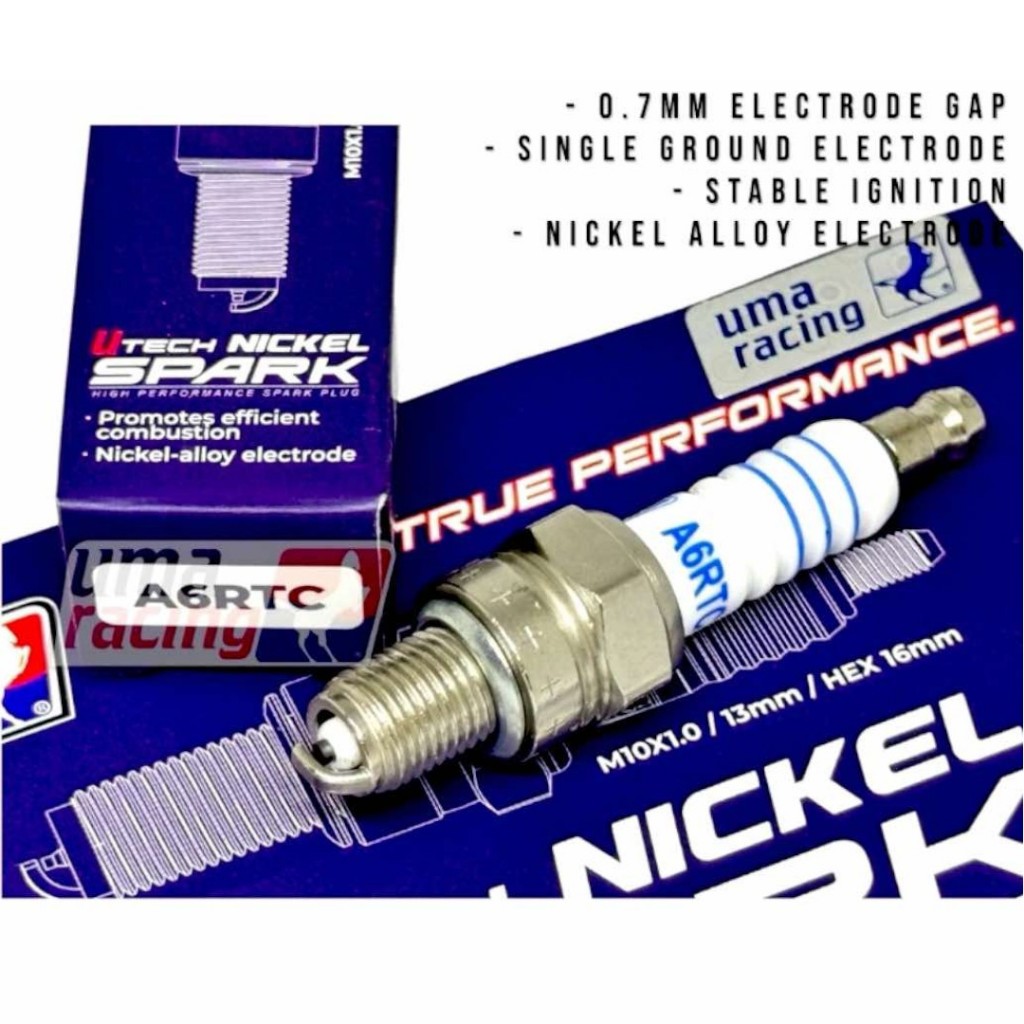 UMA SPARK PLUG NICKEL-ALLOY SHORT A6RTC/ LONG B8RTC | Shopee Philippines