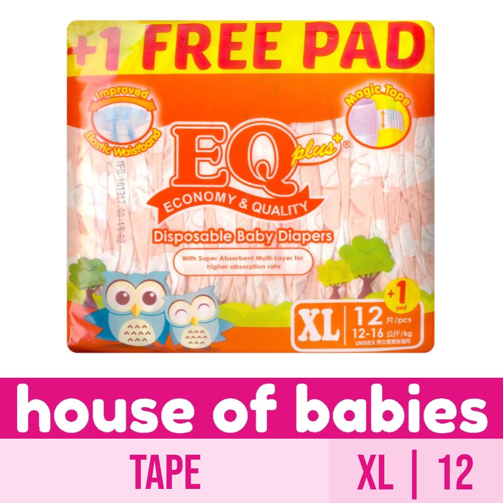 EQ Plus Budget Pack XL 12's - Tape Baby Diapers | Shopee Philippines