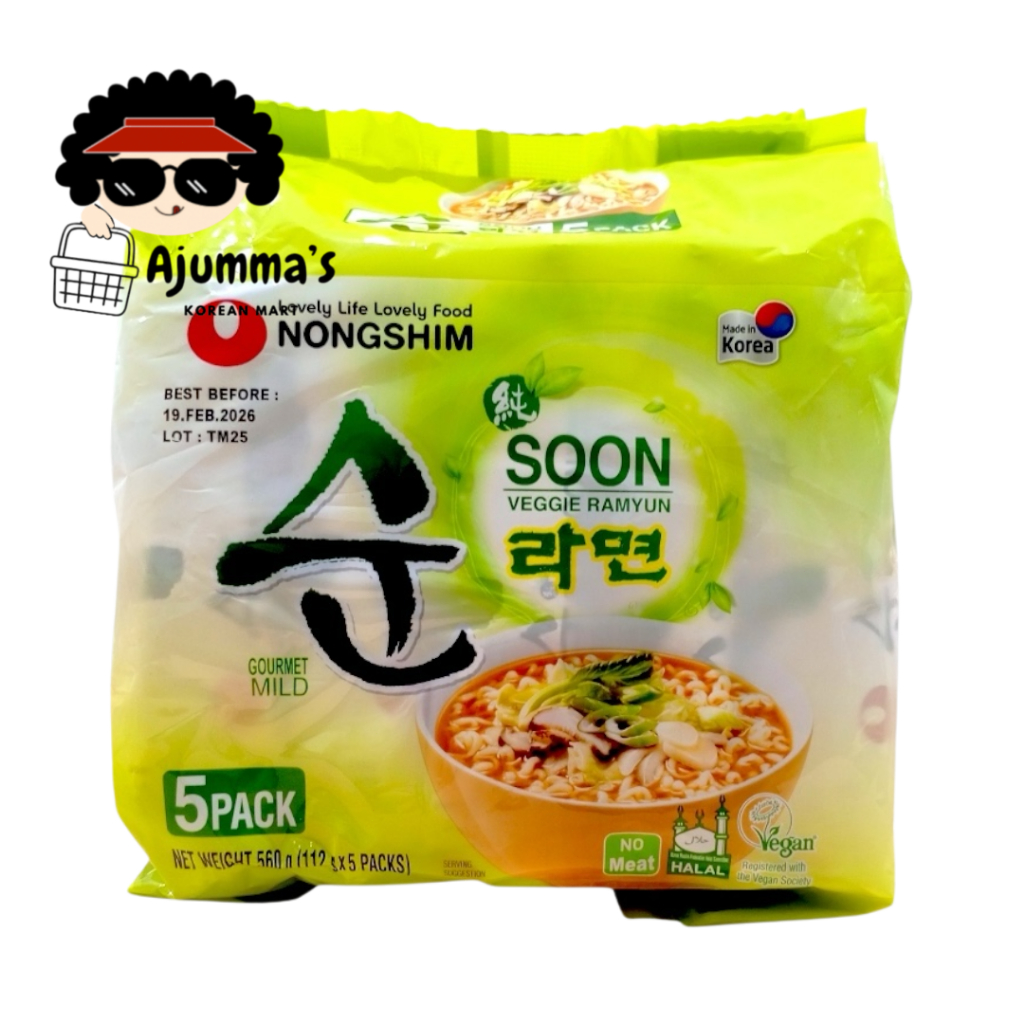 Nongshim Soon Veggie Korean Ramen - 112g × 5packs | Shopee Philippines
