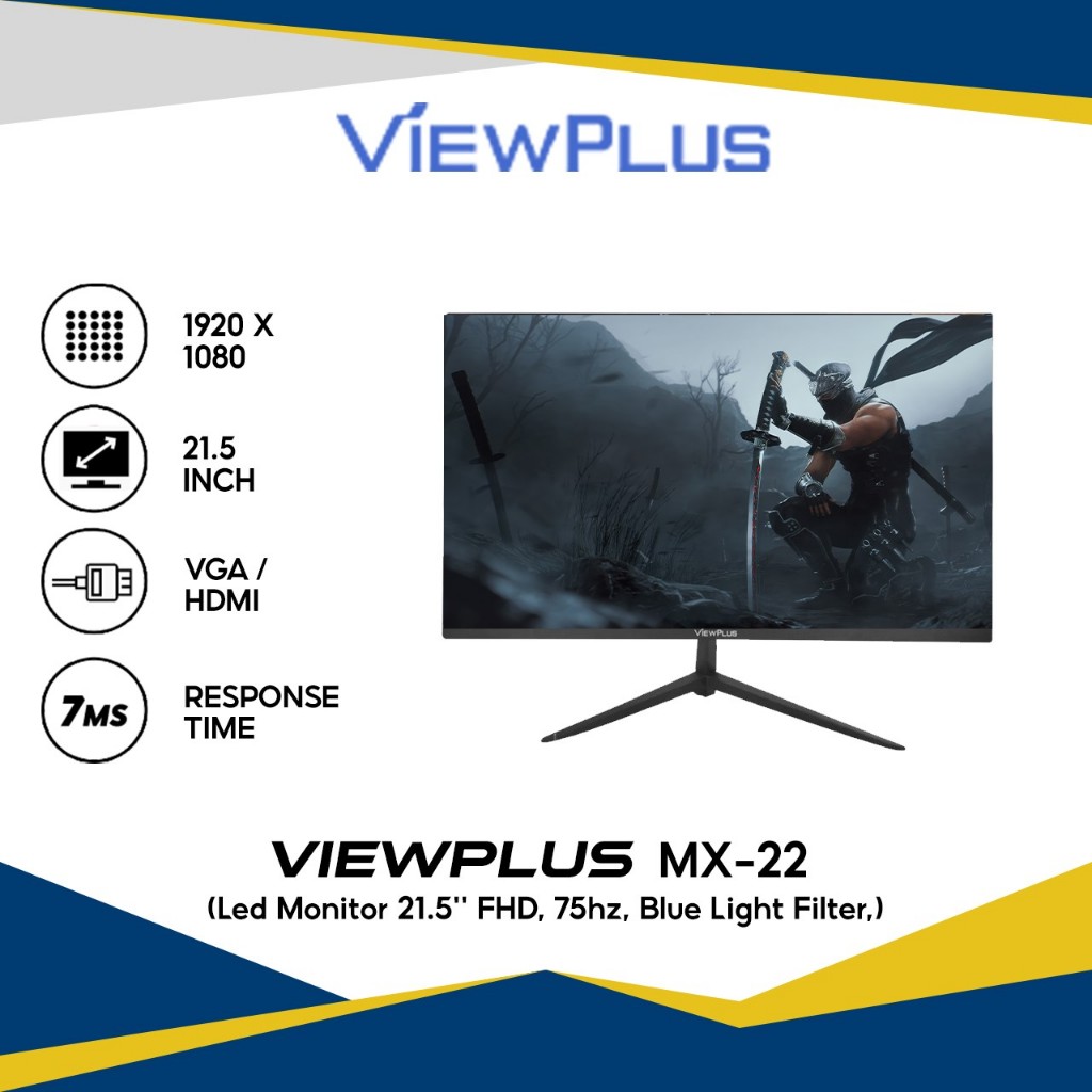 ViewPlus MX-22 Led Monitor (21.5'' FHD, 75hz, Blue Light Filter, VGA ...