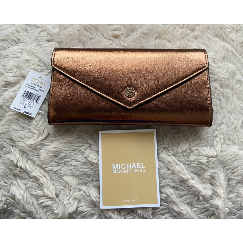 Original MK MOCHA long envelop wallet Brandnew(less 300 CASH G ...