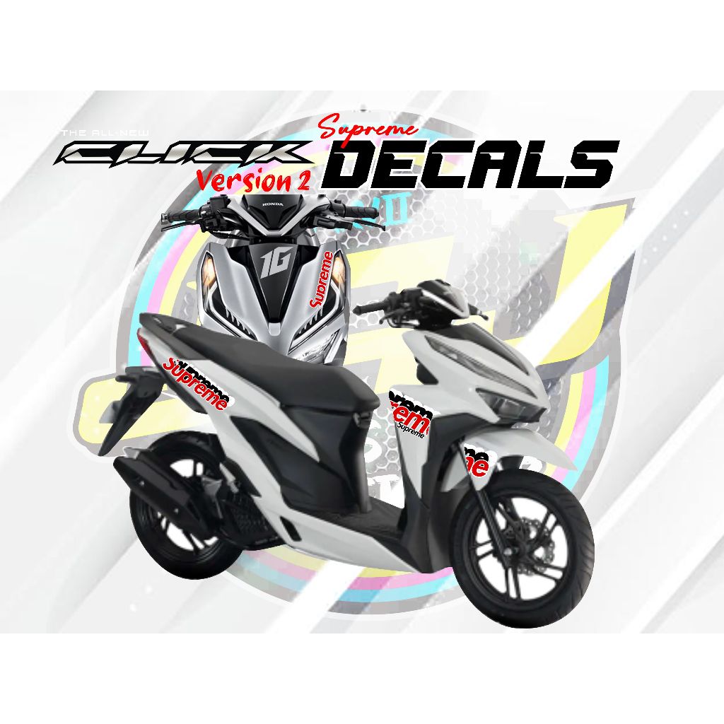 HONDA CLICK VERSION 2 SUPREME DECALS STICKER | Shopee Philippines