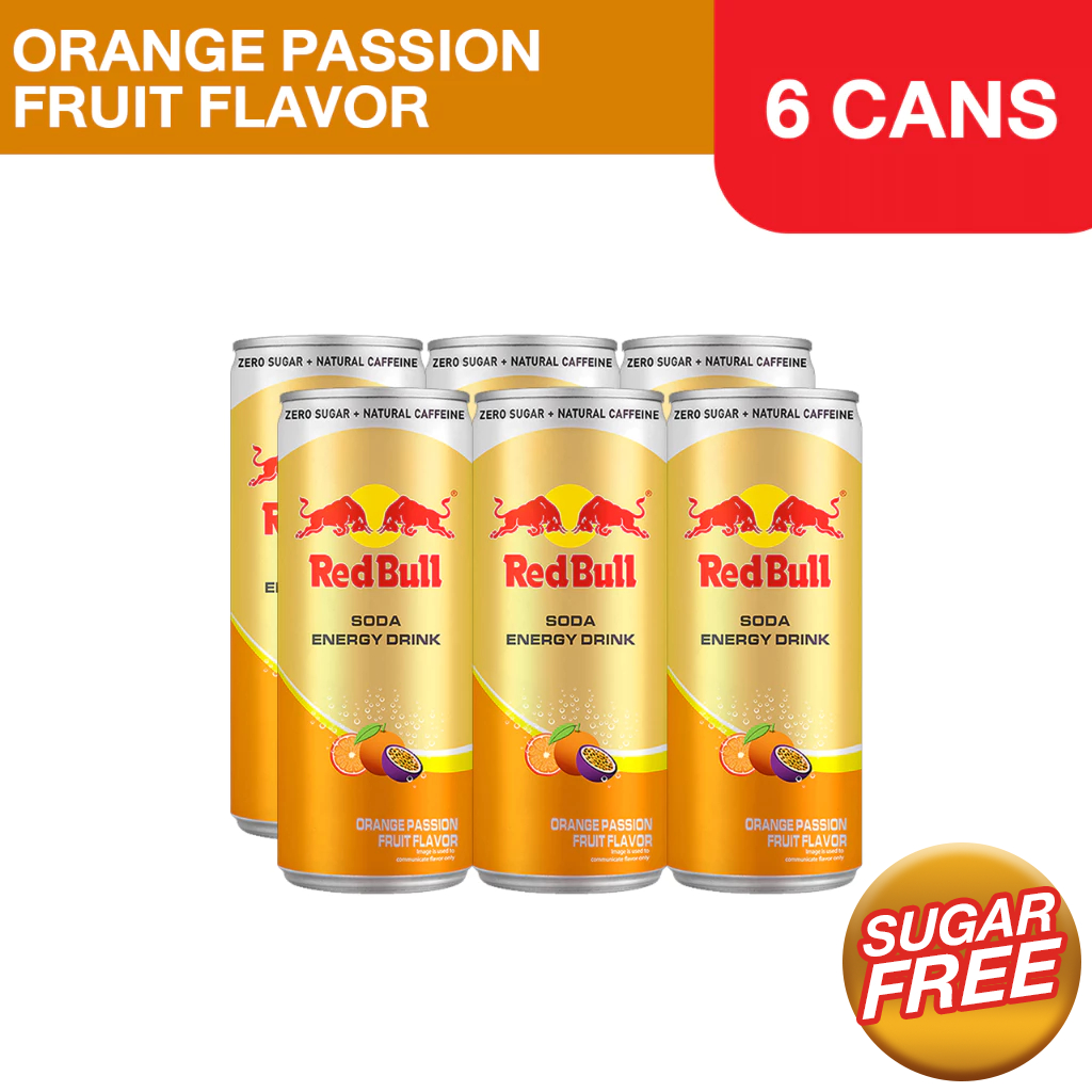 Red Bull Soda Energy Drink Orange Passion Fruit 250ml x 6 cans | Shopee ...