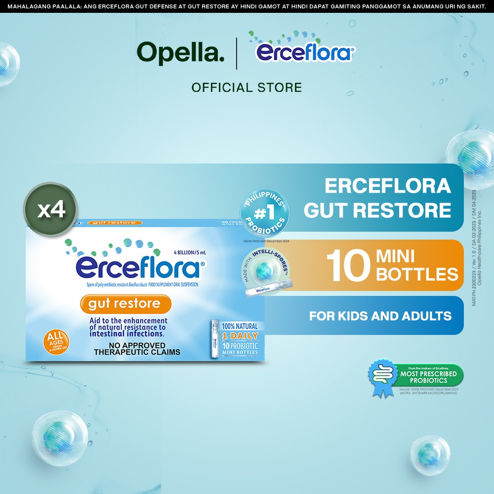 Erceflora Gut Restore Probiotic Supplement 10 Mini Bottles x 5ml - For ...