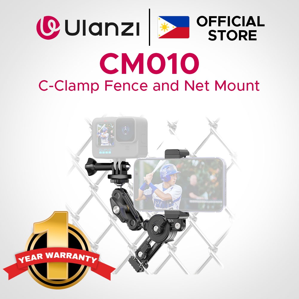 Ulanzi CM010 Fence Net Video Aluminum Alloy Mount with C-Clamp w/ 360° / 180° Pan and Tilt ...