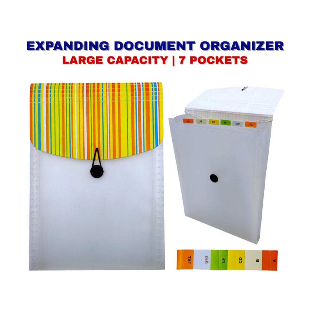 7 Pockets Expanding Envelope Vertical Document Bag Plastic Envelope ...