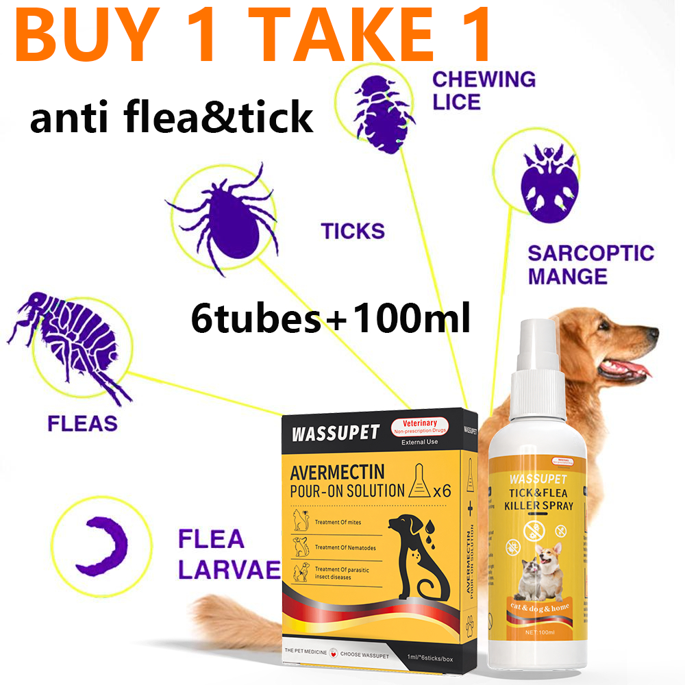 WASSUPET Tick and Flea Remover for Dog Anti Tick Garapata Pet Spray for ...